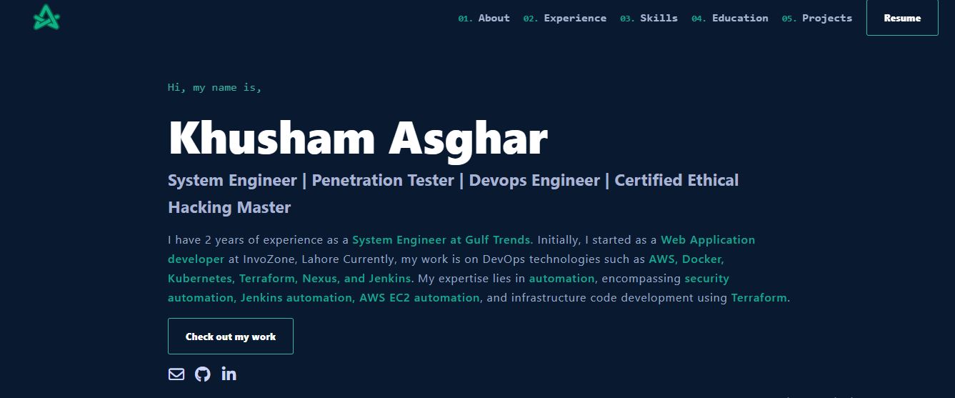 Khusham Asghar - System Engineer | Penetration Tester | Devops Engineer ...